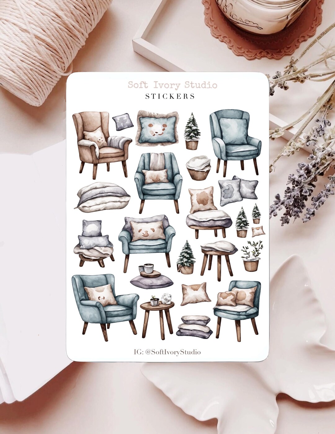 Winter Chairs Sticker Sheet Journal Stickers Planner Stickers ...