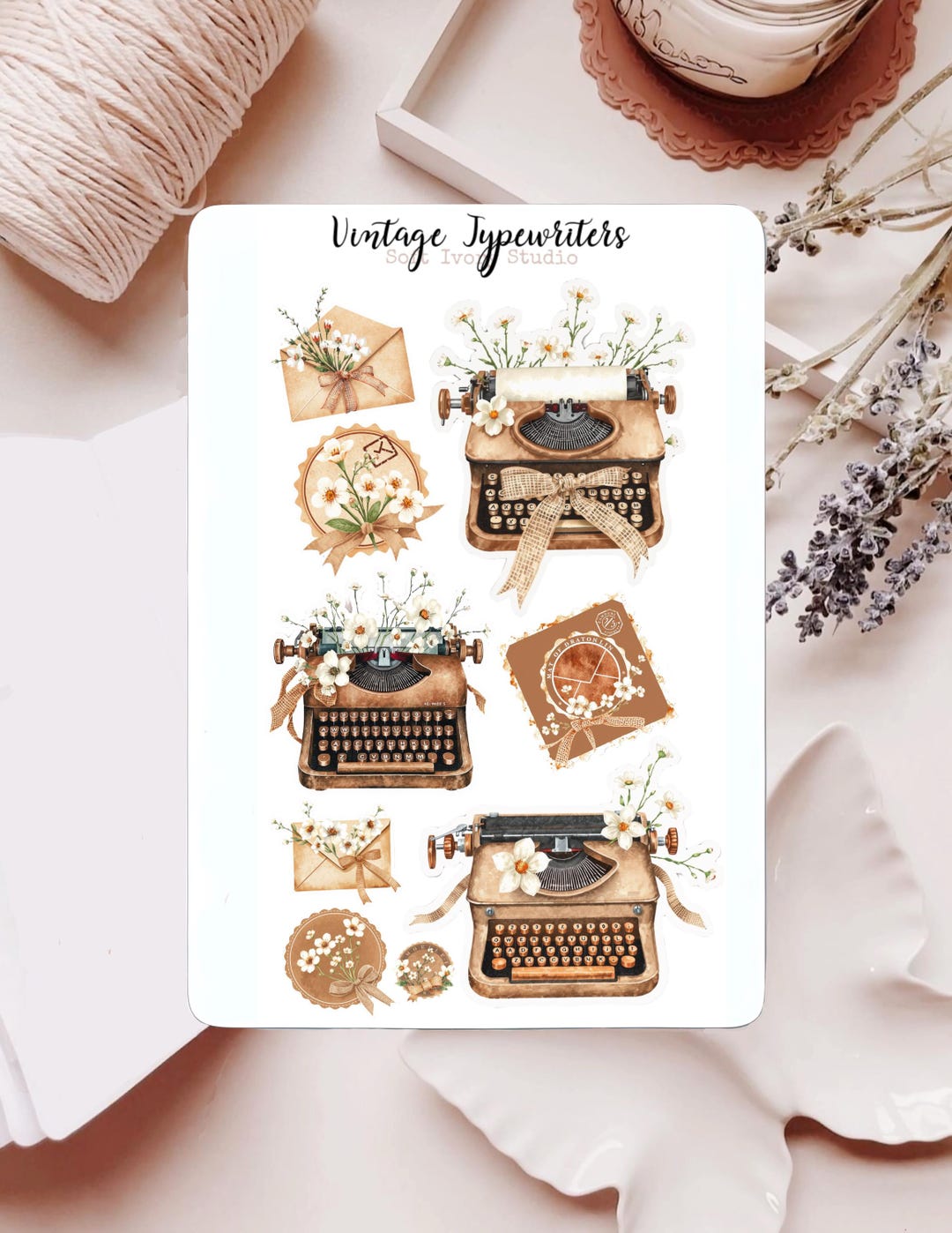 Vintage Typewriters Sticker Sheet | Journal Stickers | Planner Stickers ...
