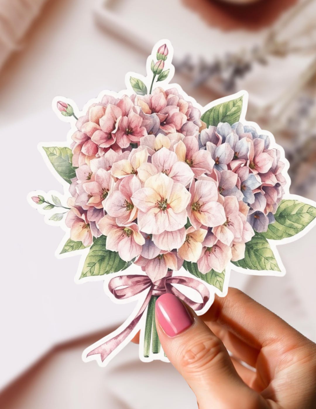 Hydrangeas Sticker Waterproof Vinyl Sticker | Journal Cover Sticker ...