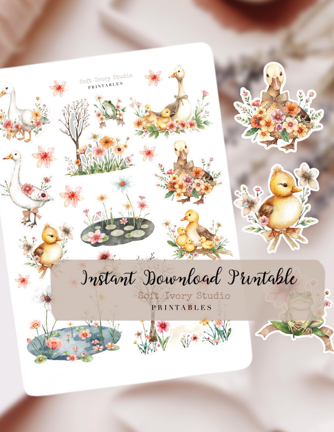 Spring Park Printable Stickers Instant Download | Junk Journal | Fussy ...