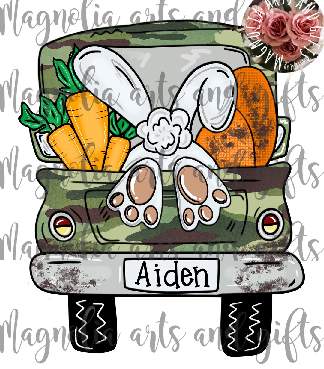 Camo Easter Bunny Hunting Truck | PNG JPG - Etsy