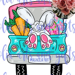 Bunny Truck Easter PNG SVG - Etsy