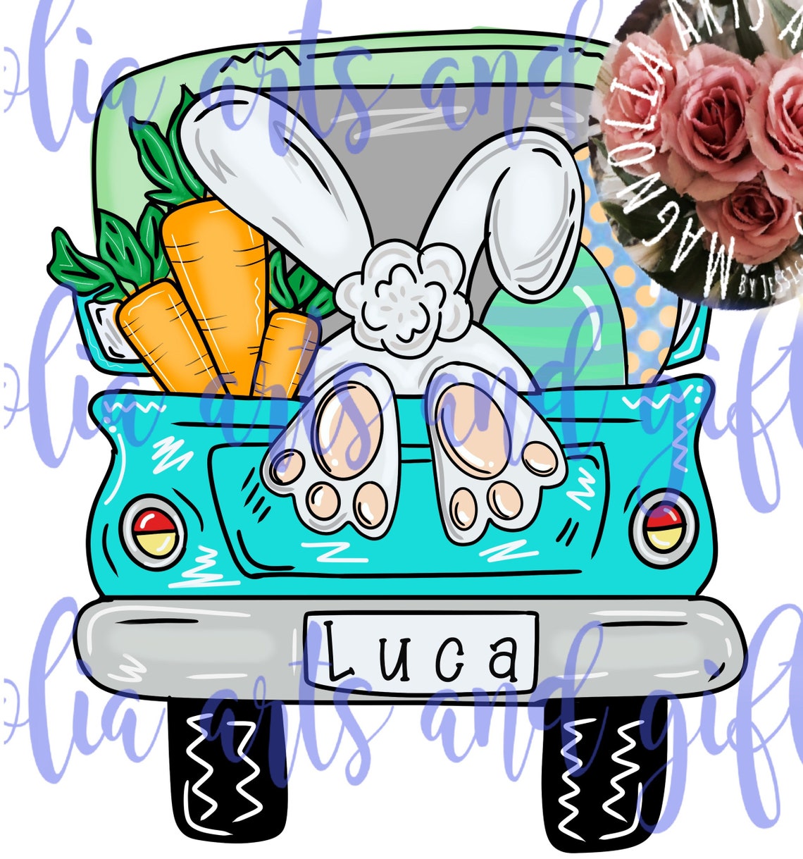 Bunny Truck PNG & SVG Boy Version Easter - Etsy