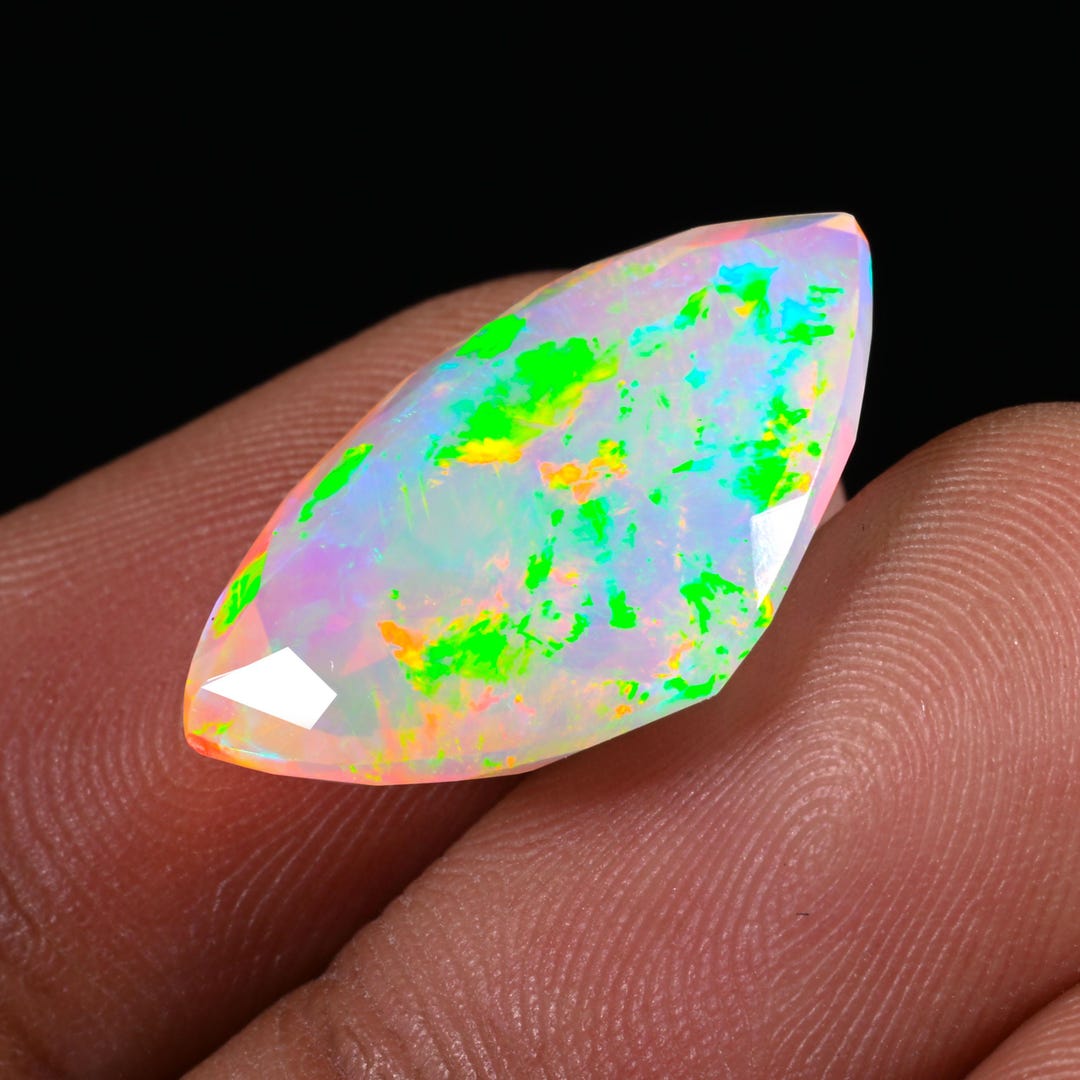 7.45 Crt, Unique Ethiopian Welo Fire Opal Faceted Gemstone, Excellent ...
