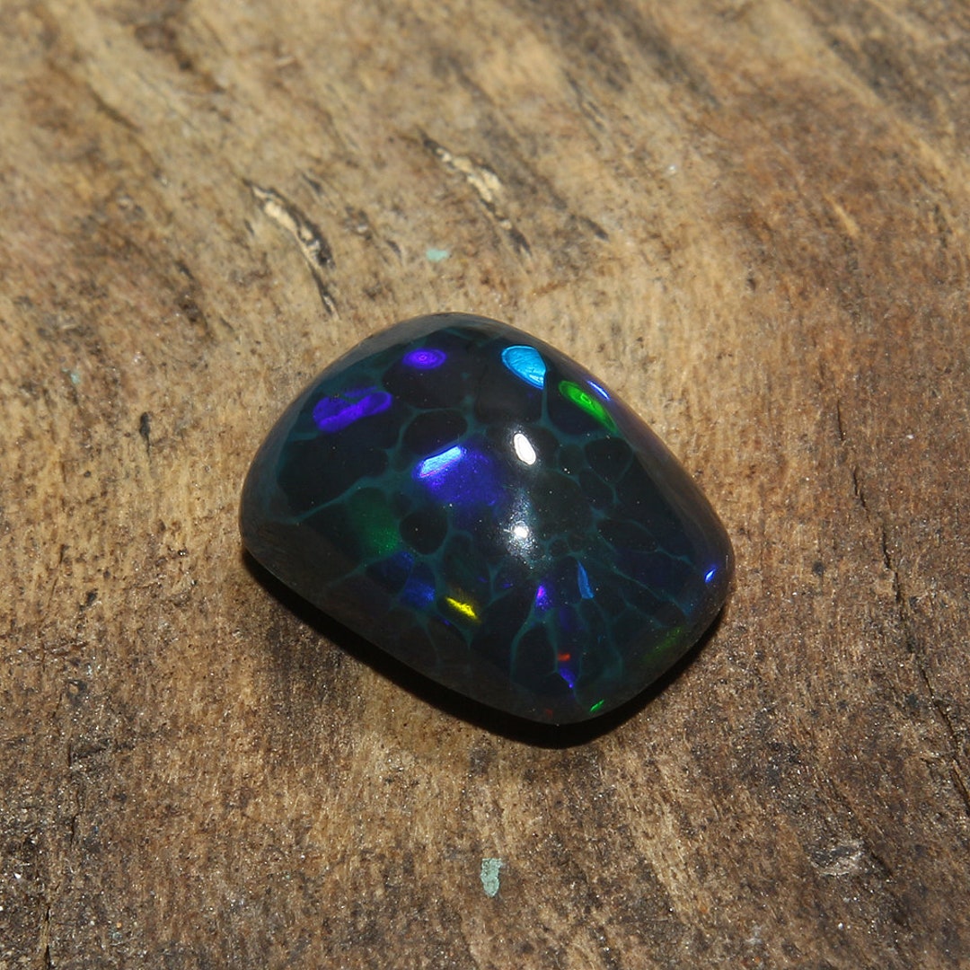 Supreme Black Ethiopian Welo Fire Opal Cabochon Gemstone, Multi Fire ...