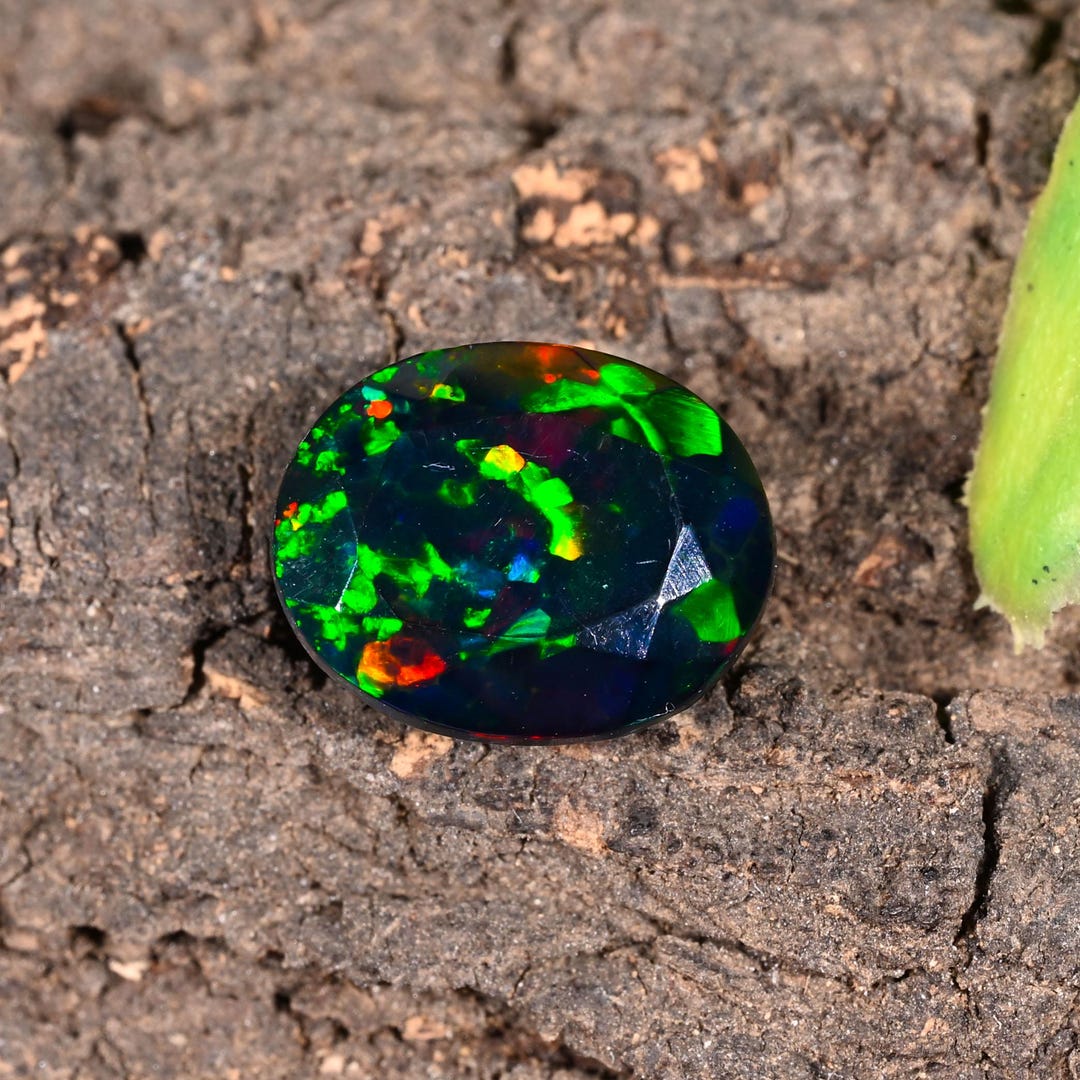Black Ethiopian Opal Faceted Gemstone, Black Opal Faceted, Ethiopian ...