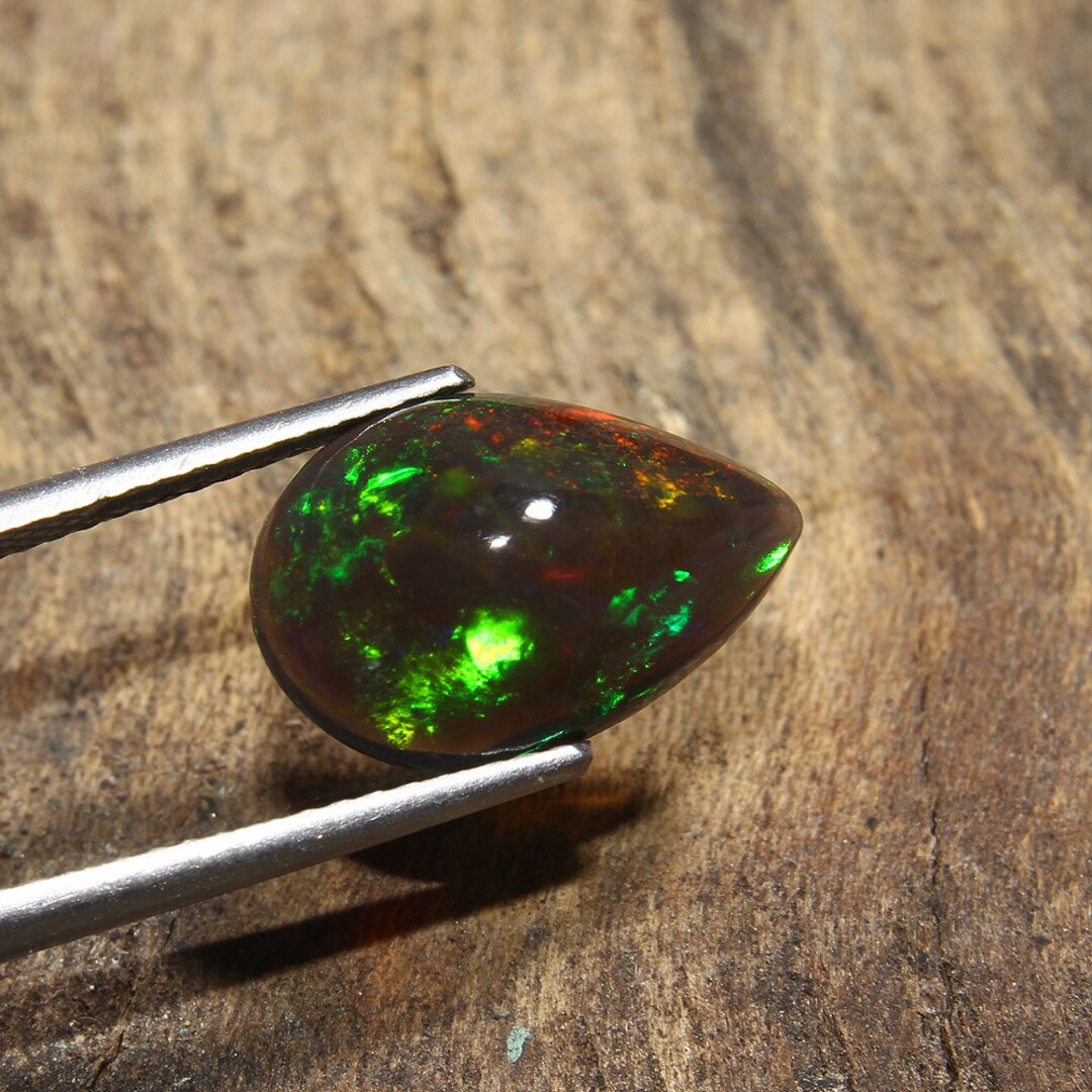Mesmerizing Black Ethiopian Welo Fire Opal Cabochon Gemstone, Multi Fire Ethiopian Opal Pendant ...