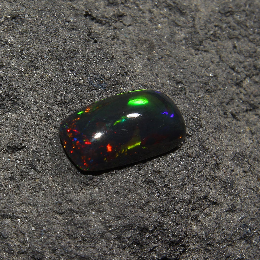 Mesmerizing Black Ethiopian Welo Fire Opal Cabochon Gemstone, Multi ...