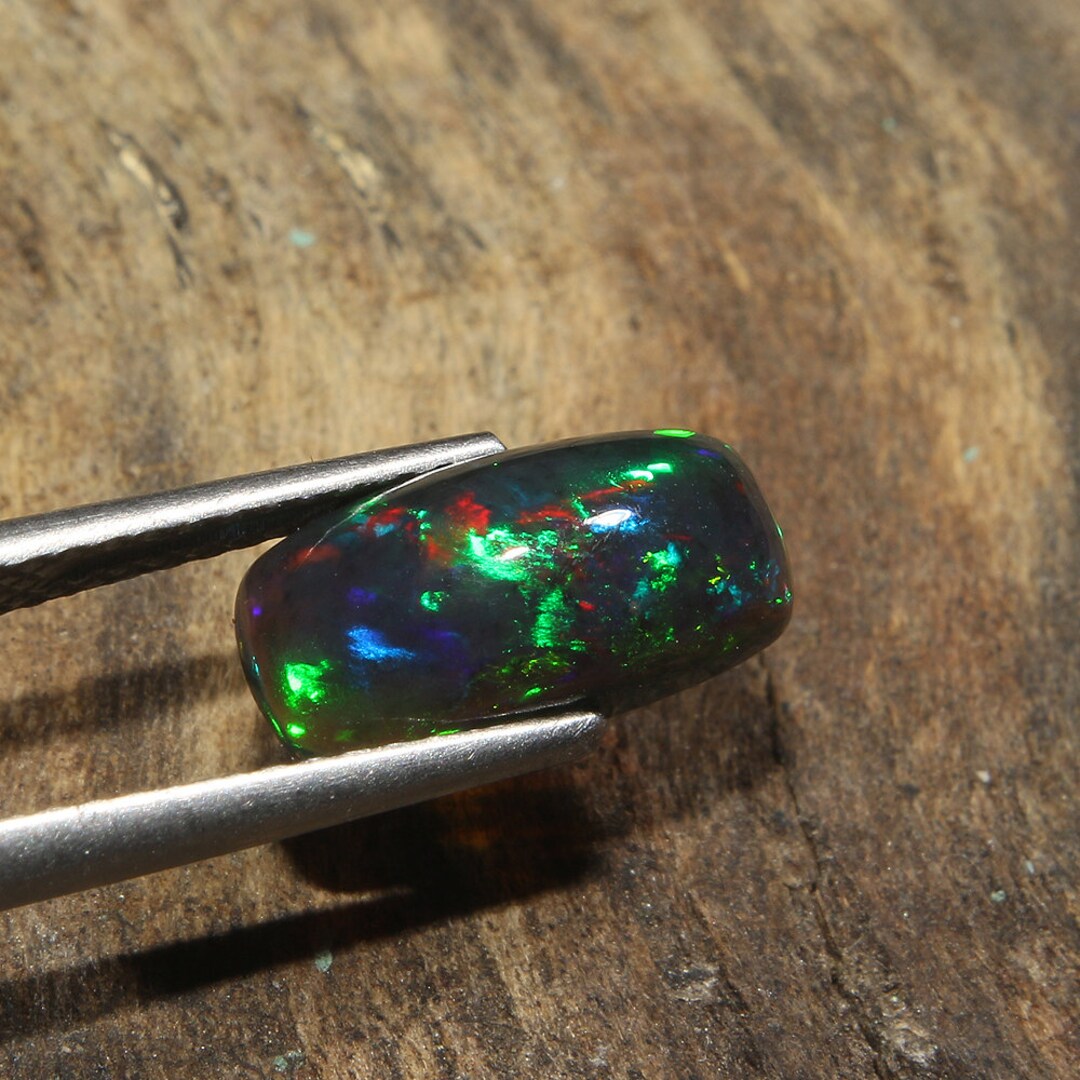 Brilliant Black Ethiopian Welo Fire Opal Cabochon Gemstone, Multi Fire ...