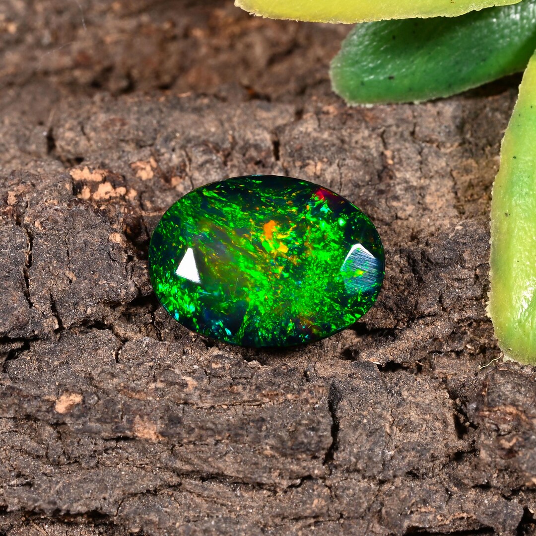 Black Ethiopian Opal Faceted Gemstone, Black Opal Faceted, Ethiopian ...