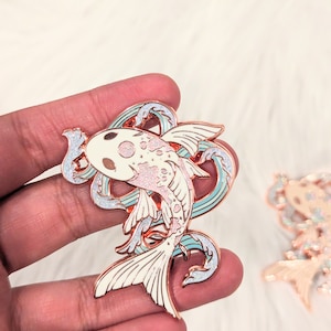 3" Dreamy Koi Glitter Enamel Pins - Pink Koi - White Koi - Etsy