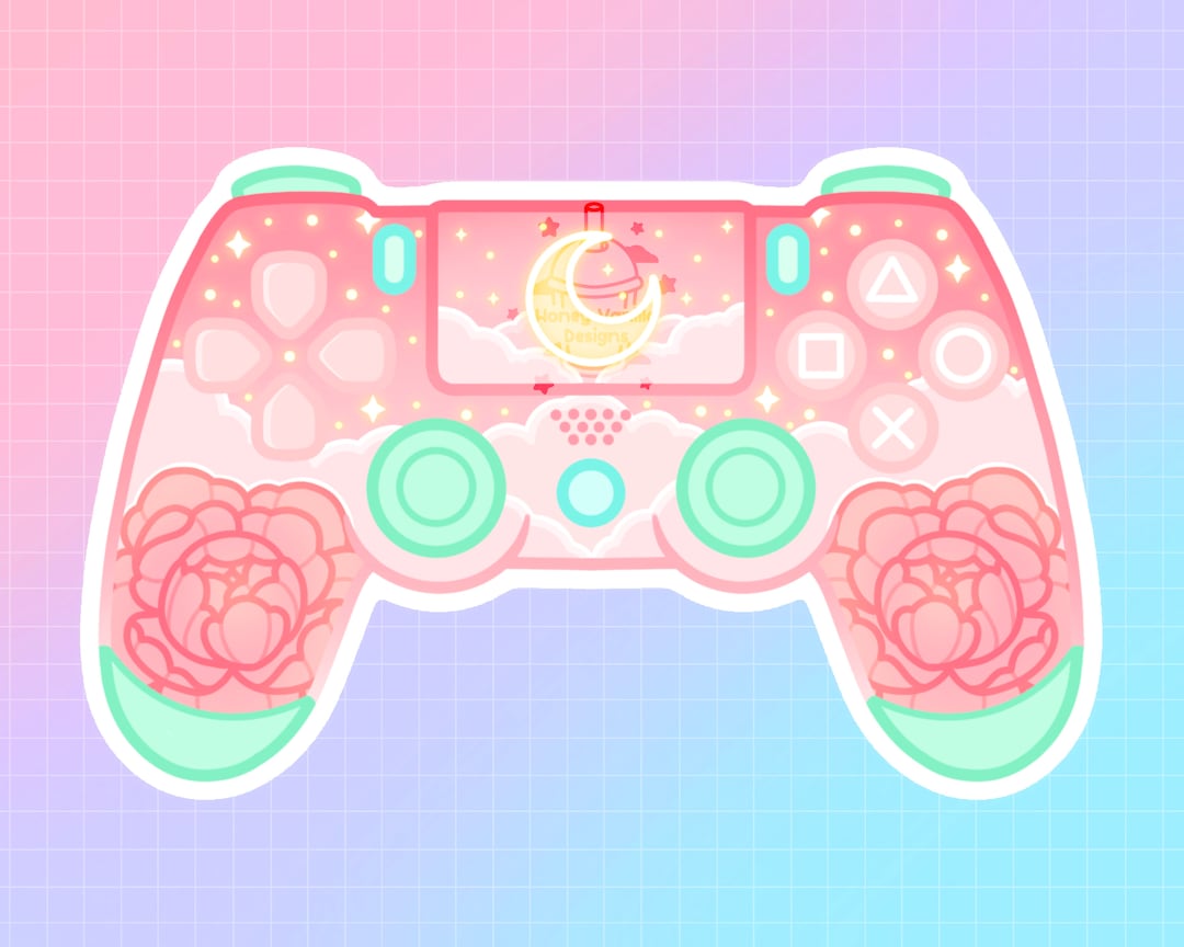 Aesthetic Gaming Controller Vinyl Sticker - Kawaii - Die Cut Sticker ...