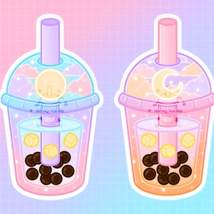 Mango Boba Vinyl Sticker - Matte, Glossy, or Holographic - Day and ...