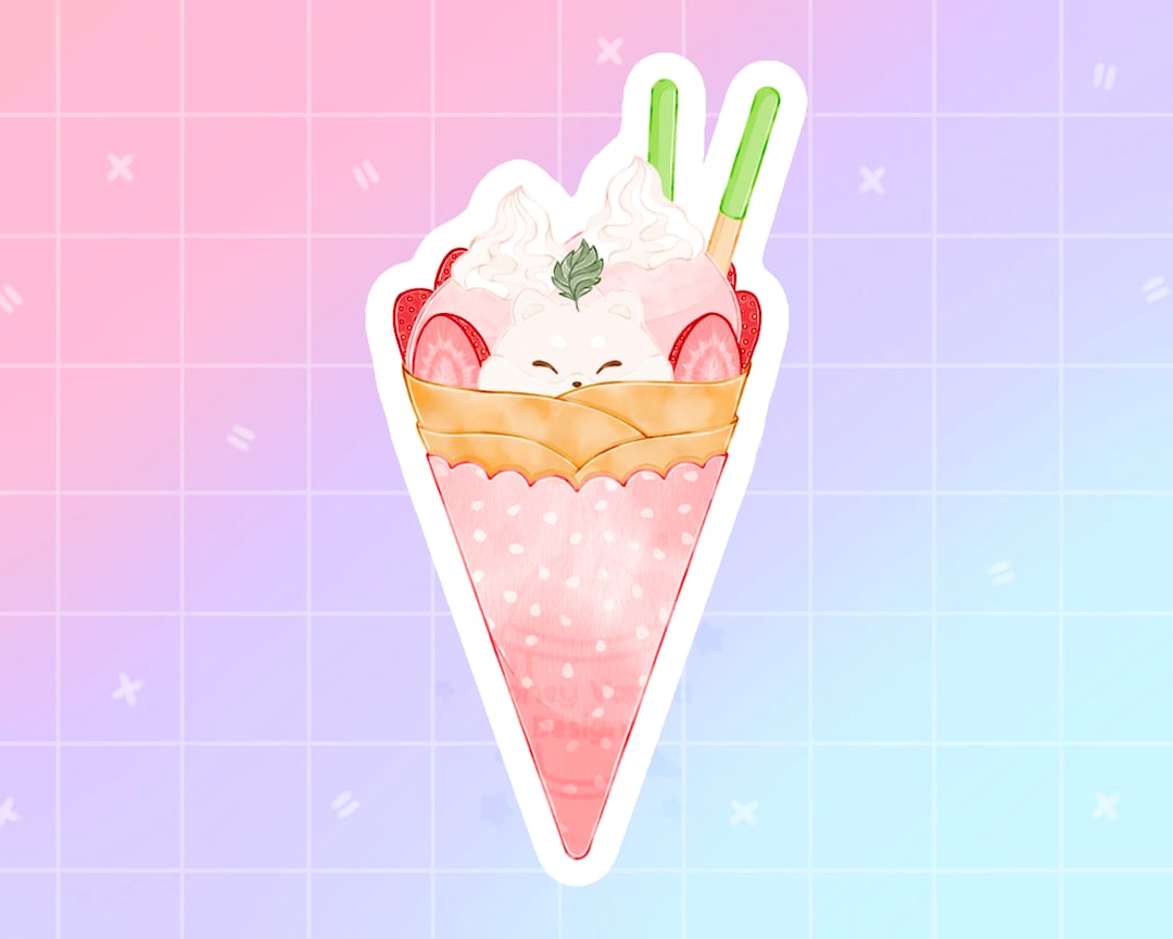Sweet Shiba Crepe Vinyl Sticker Glossy, Matte, Holographic Vinyl ...