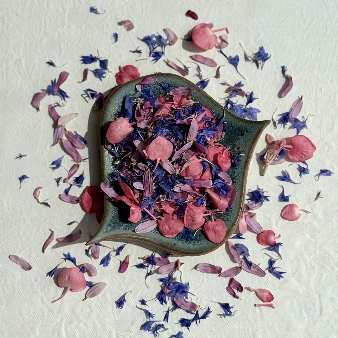 Edible Freeze Dried Pink Apple Blossom and Blue Cornflower - Certified ...