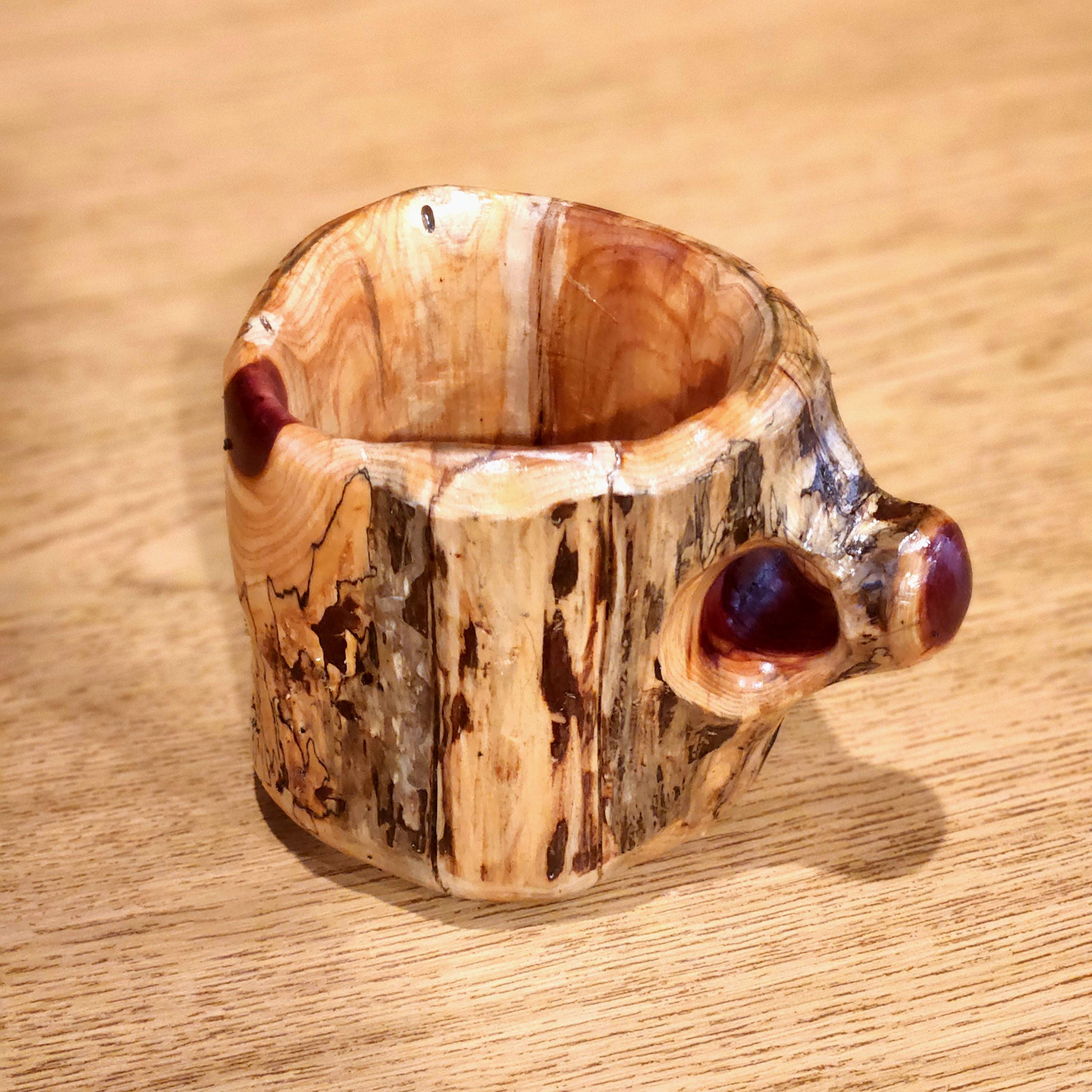 Handmade Decorative Cedar Wooden Cup – Rustic, One-of-a-kind Wood Art ...