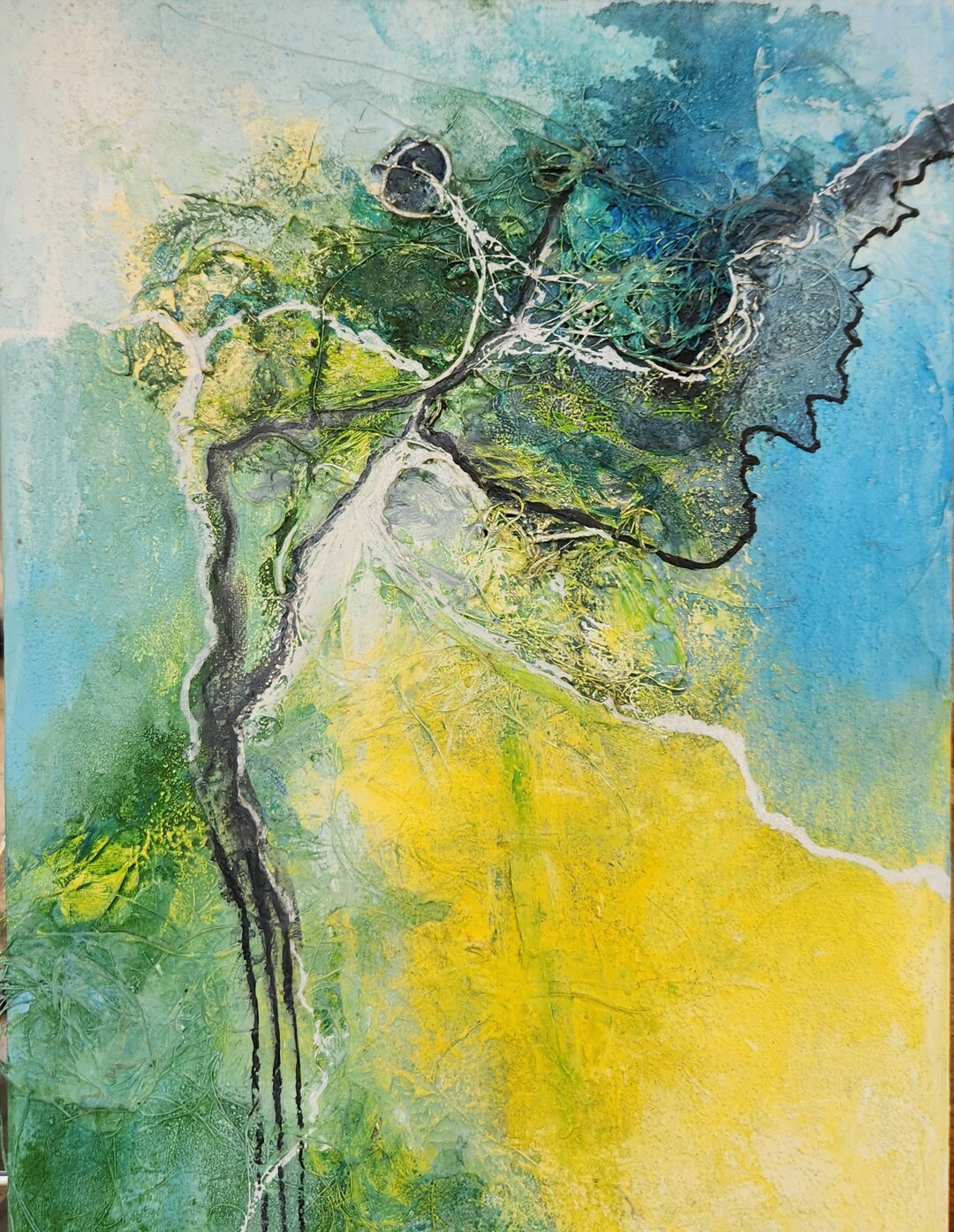 Abstract Painting in Acrylic With Structure - Etsy