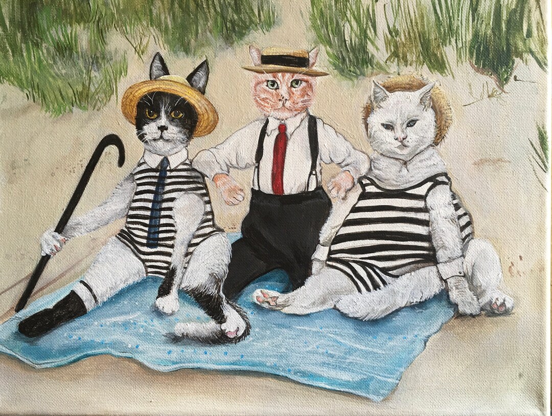 Old Fashioned Cats at Coney Island Print - Etsy