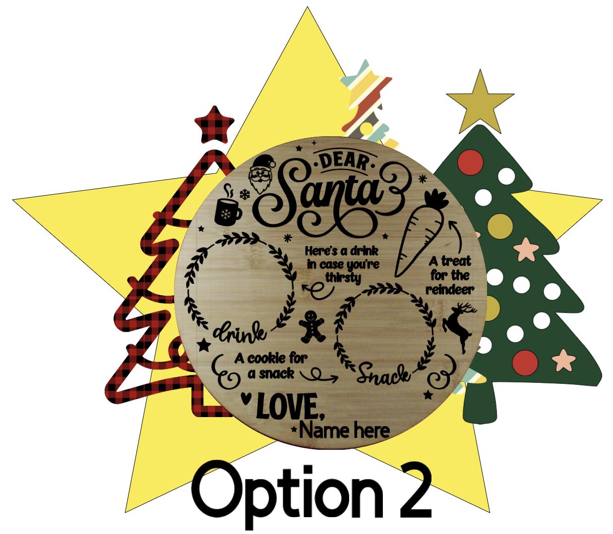 Wooden Santa Cookie Plate. 4 Different Design Options! Wooden Plate for ...