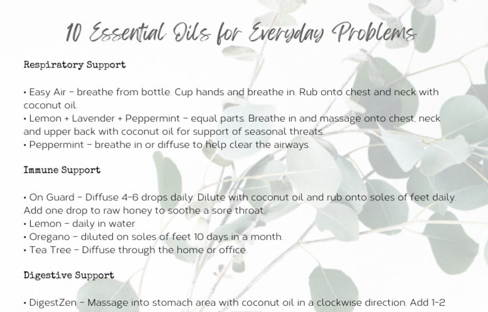 How to Use Essential Oils for Beginners Printable Doterra Essential ...