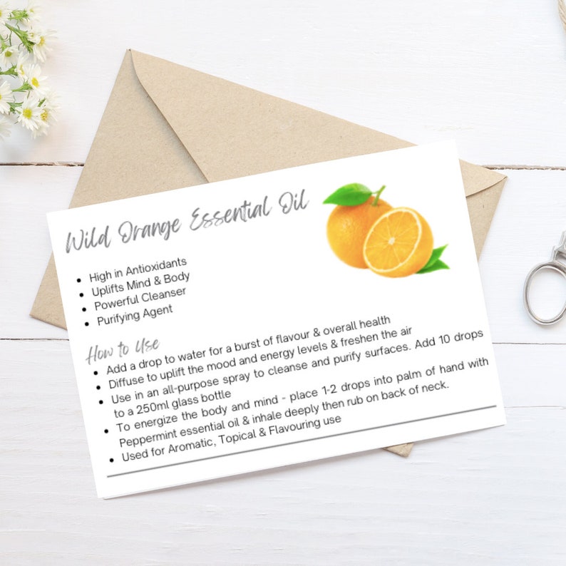 Wild Orange Doterra Sample Card Sample Card Printable High Quality Card ...