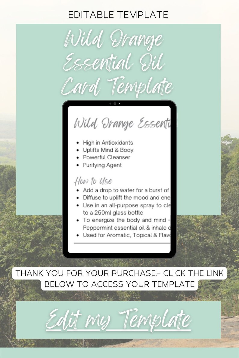Wild Orange Doterra Sample Card Sample Card Printable High | Etsy
