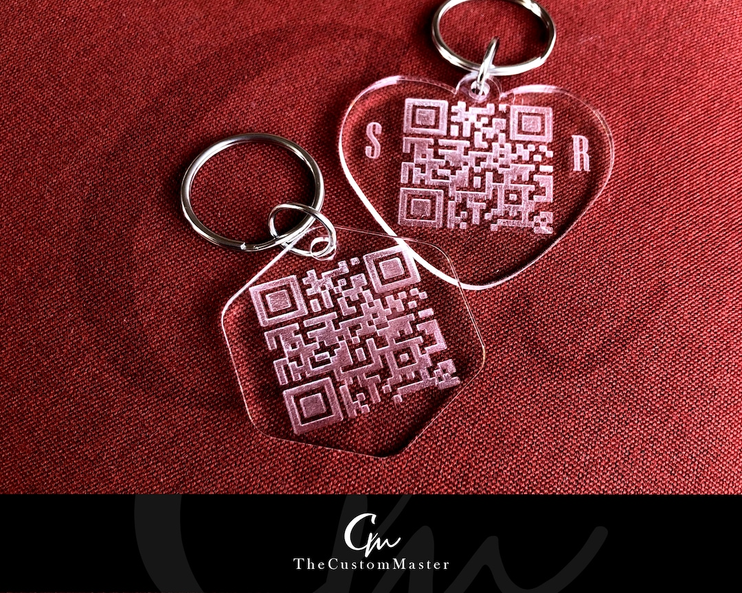 Custom Acrylic QR Code Keychain | Acrylic Keychain | Scannable QR Code ...