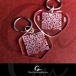 Custom Acrylic QR Code Keychain | Acrylic Keychain | Scannable QR Code ...