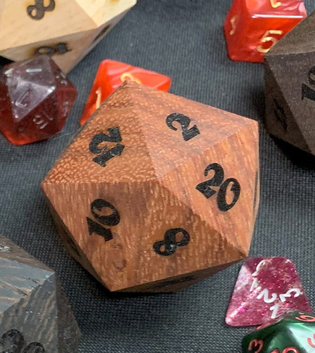 Red Zebrawood Chonker D20 Wood Dice. All Natural Hardwood Twenty Sided ...
