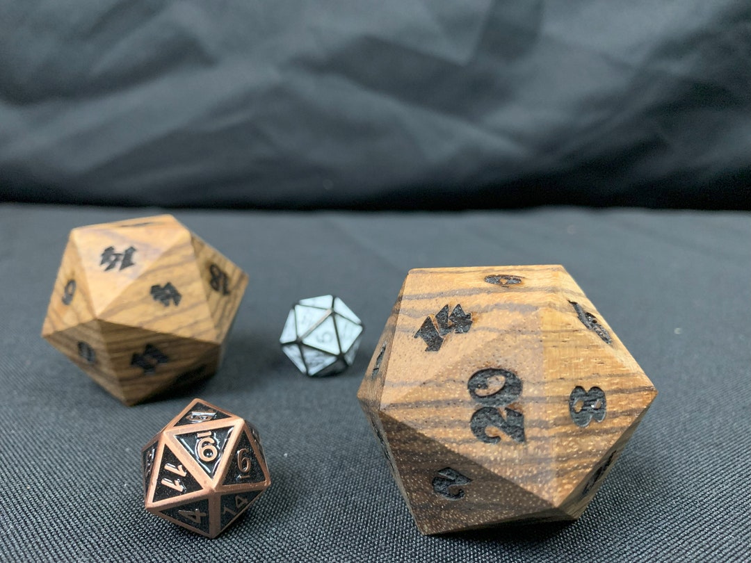 Zebrawood Chonker D20 Wood Dice. All Natural Hardwood Twenty Sided ...