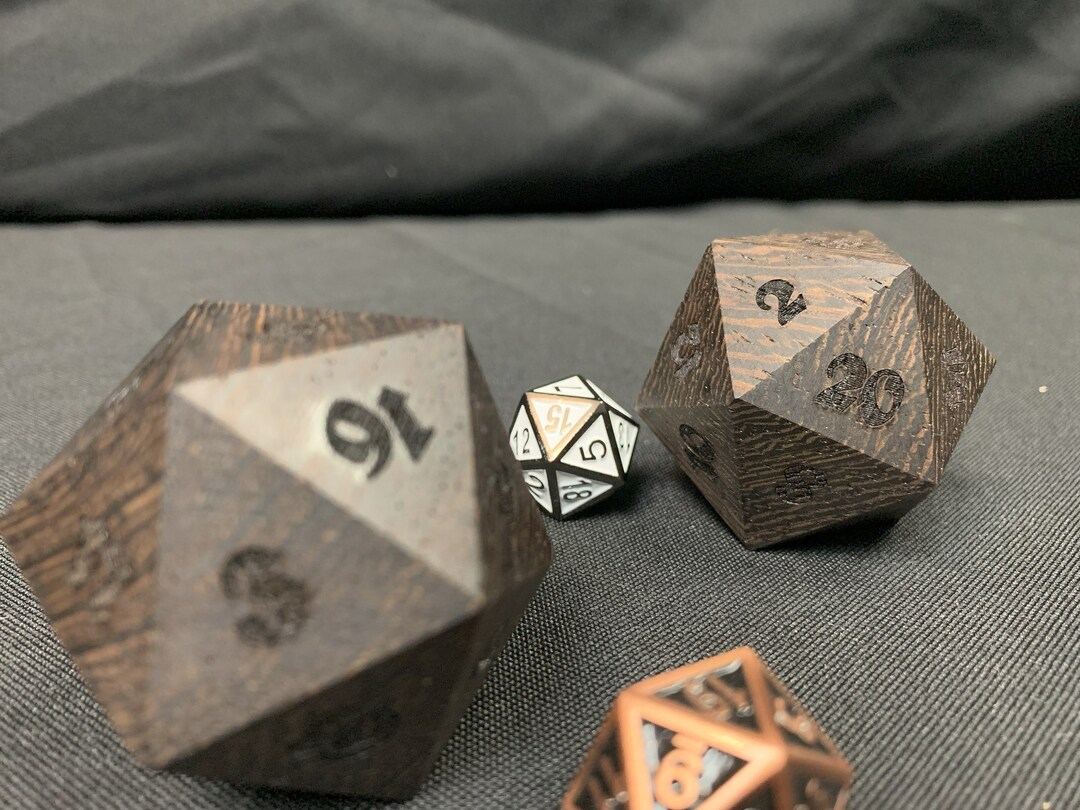 Wenge Chonker D20 Wood Dice. All Natural Hardwood Twenty Sided Large ...