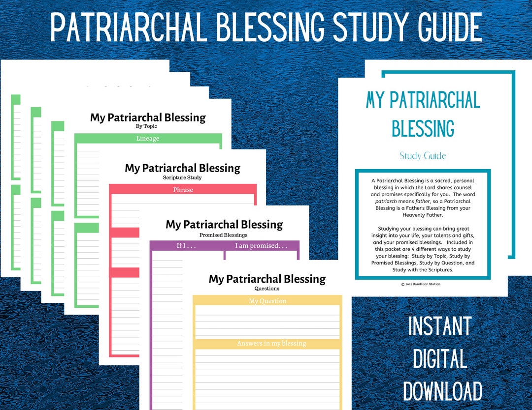 LDS Patriarchal Blessing Study Guide INSTANT DOWNLOAD Printable, Latter ...