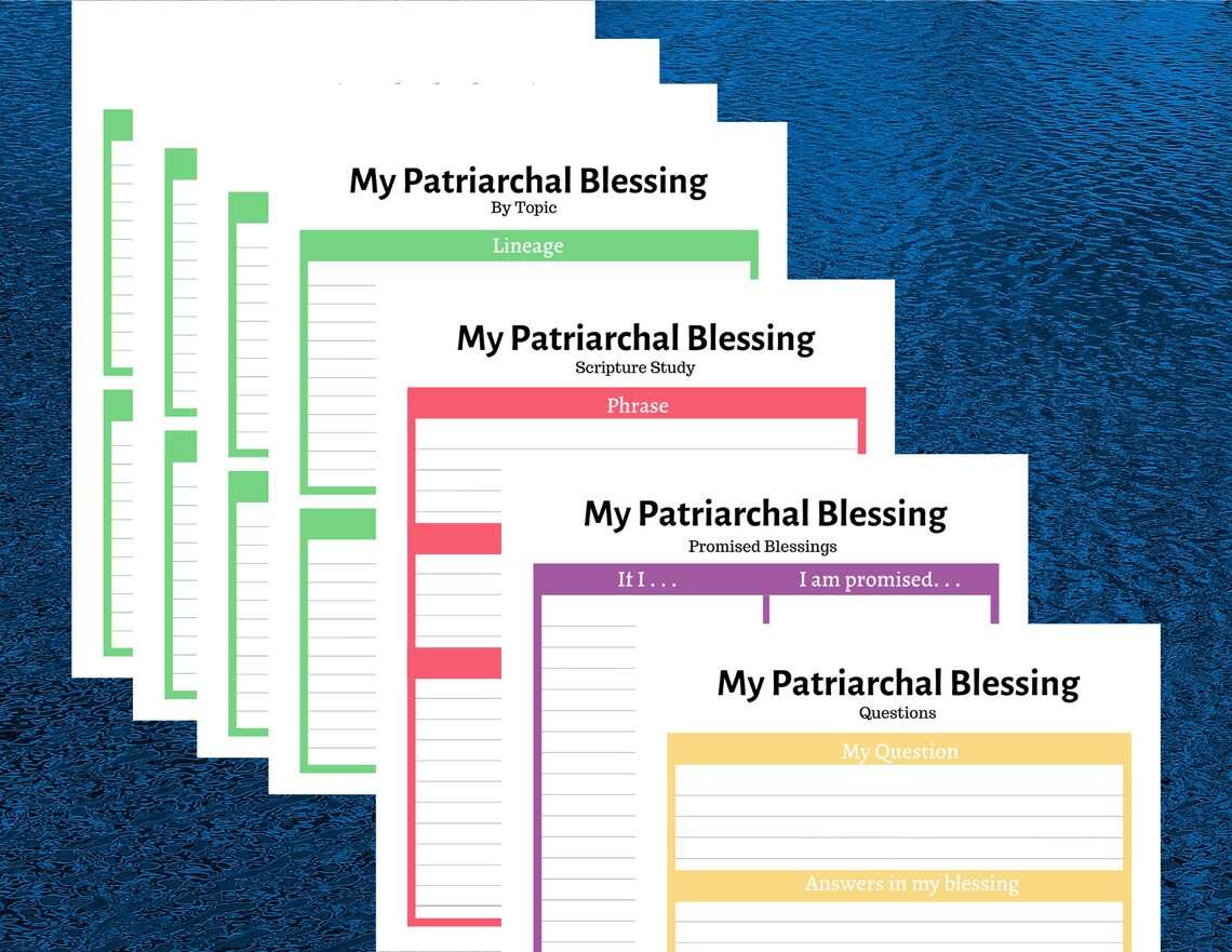 LDS Patriarchal Blessing Study Guide INSTANT DOWNLOAD Printable, Latter ...