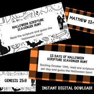 Halloween Scripture Scavenger Hunt, Religious Game (instant Digital ...