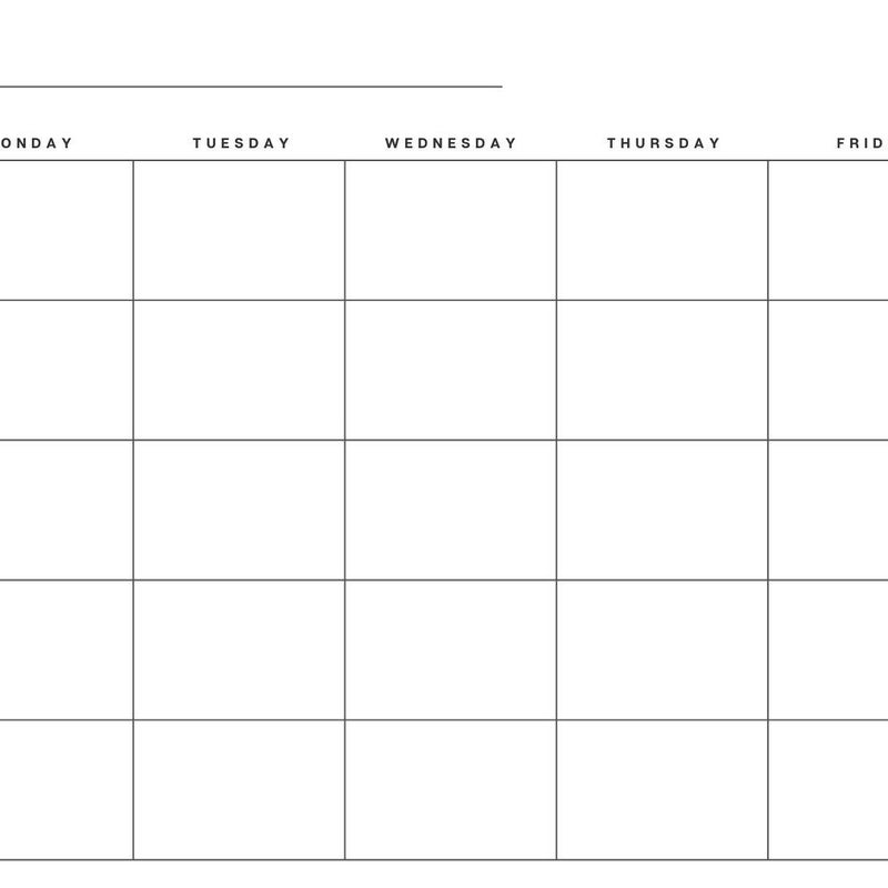 Printable Calender Blank - Etsy Canada