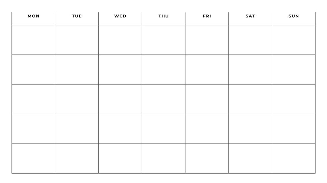 Simple Blank Calendar Universal With No Designs 2 - Etsy