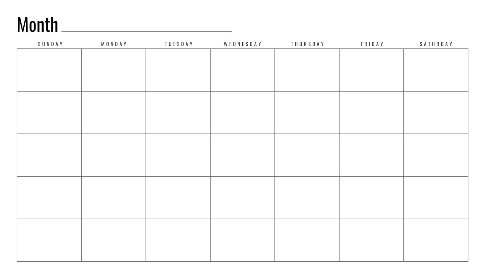 Simple Blank Calendar Universal With No Designs 5 - Etsy