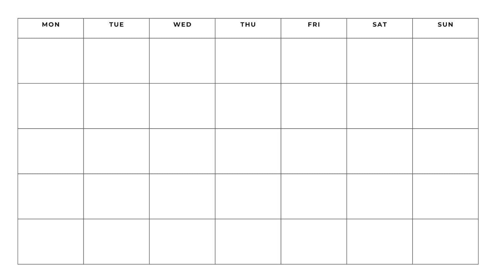 Simple Blank Calendar Universal With No Designs 2 - Etsy