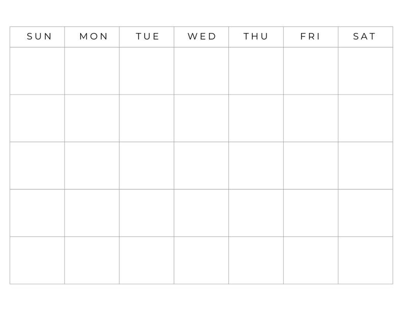 Simple Blank Calendar Universal - Etsy