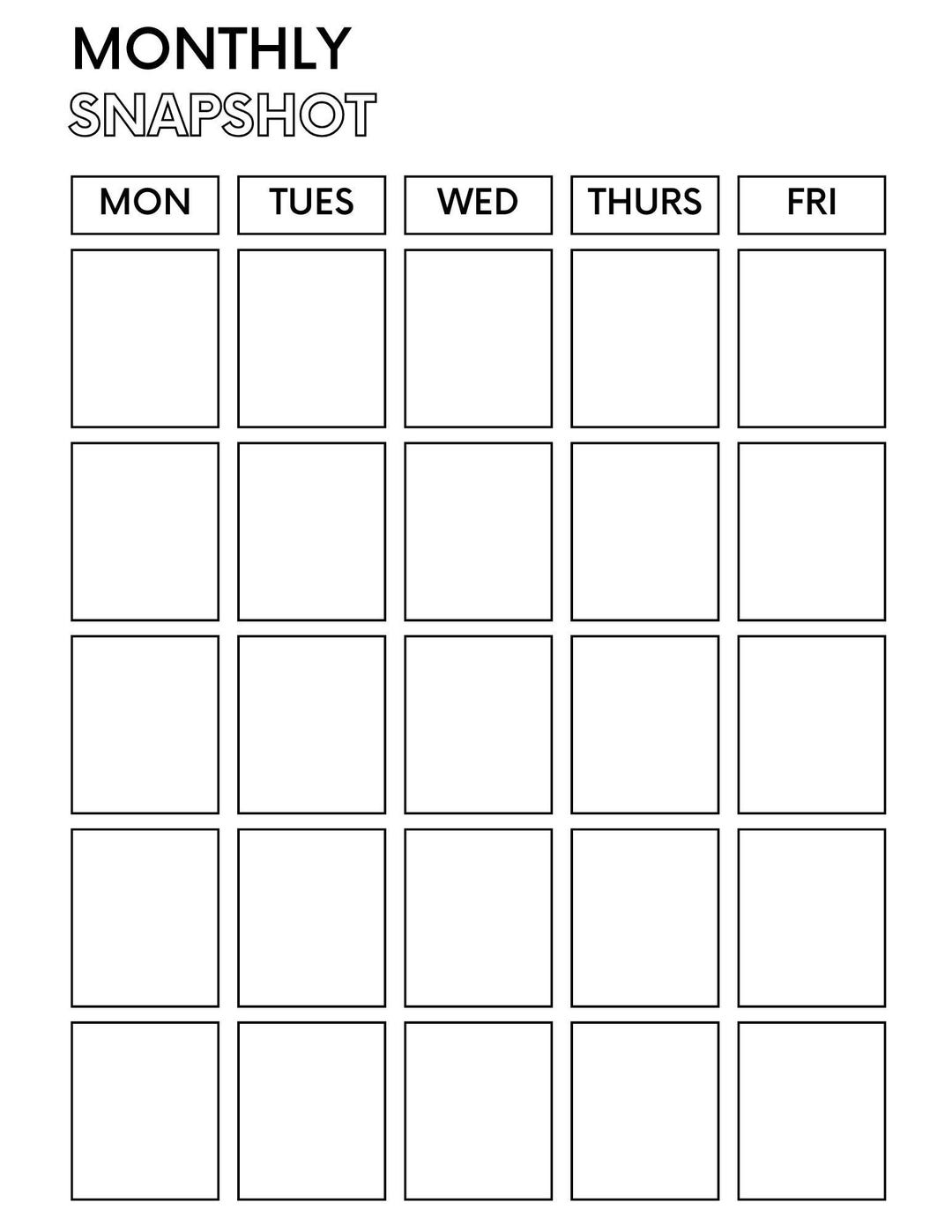 Monthly Snapshot Planner Log Printable - Etsy
