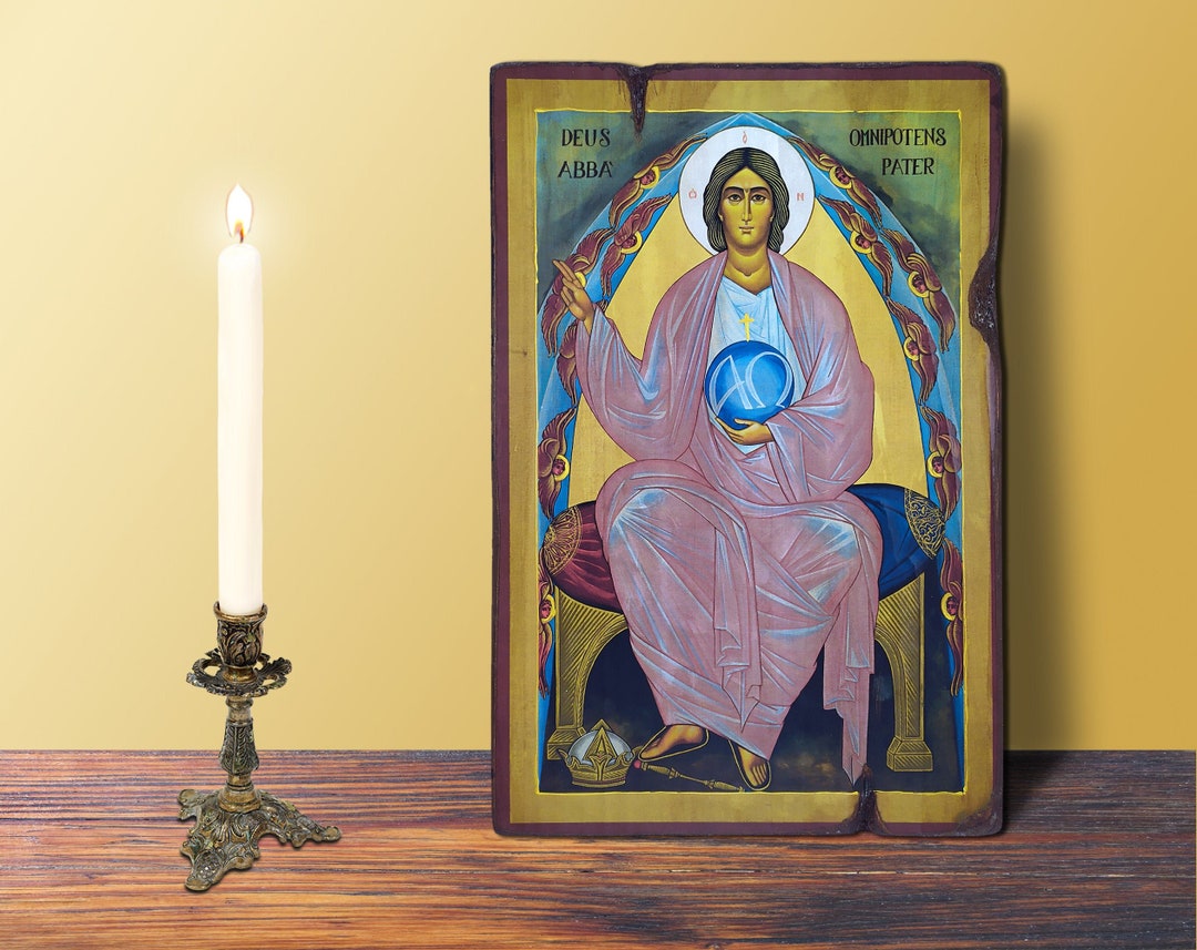 DEUS OMNIPOTENS Abba Pater Icon, Merciful God the Father, Handmade ...