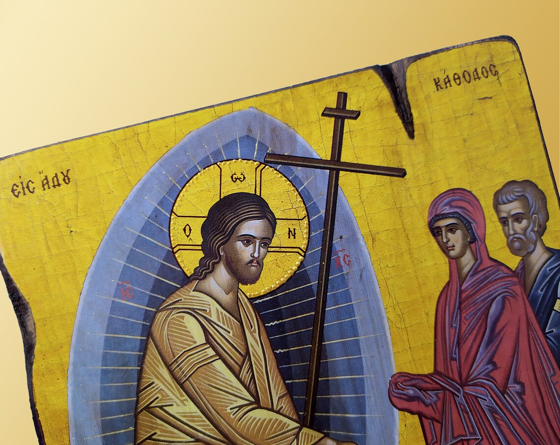 Descent Into Hell Icon Byzantine Greek Orthodox Handmade - Etsy