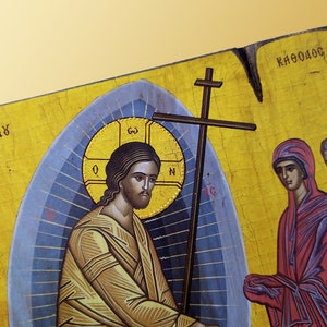 Descent Into Hell Icon Byzantine Greek Orthodox Handmade Wooden Icon ...