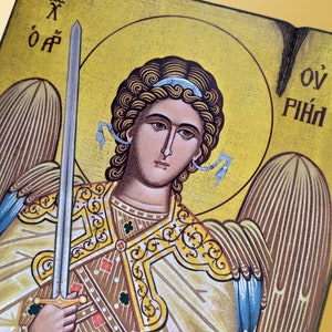 Archangel Uriel Icon, Byzantine Greek Orthodox Religious Handcrafted ...