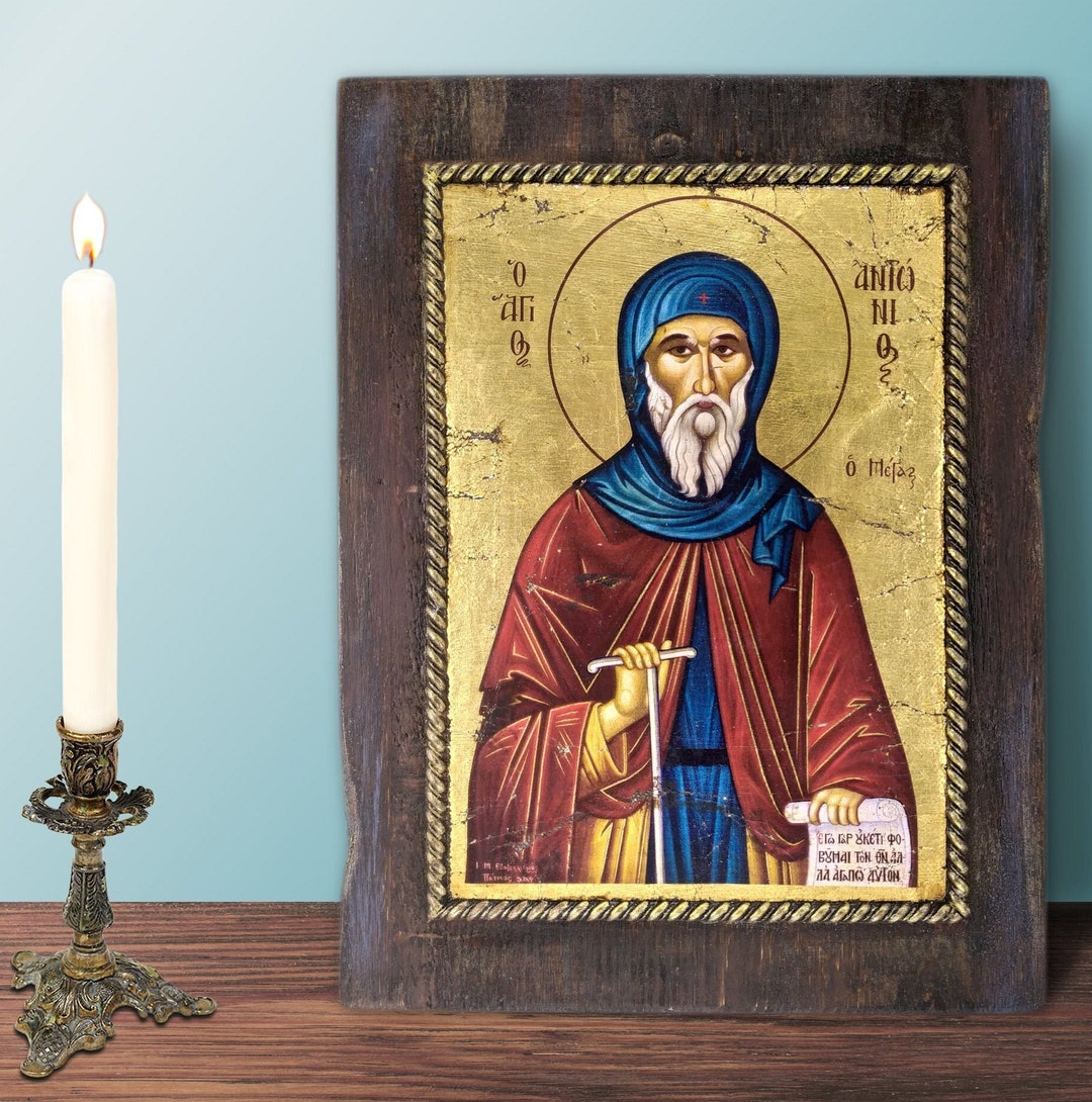 Saint Antony Icon LARGE, Premium Quality Serigraph on Cotton Canvas ...