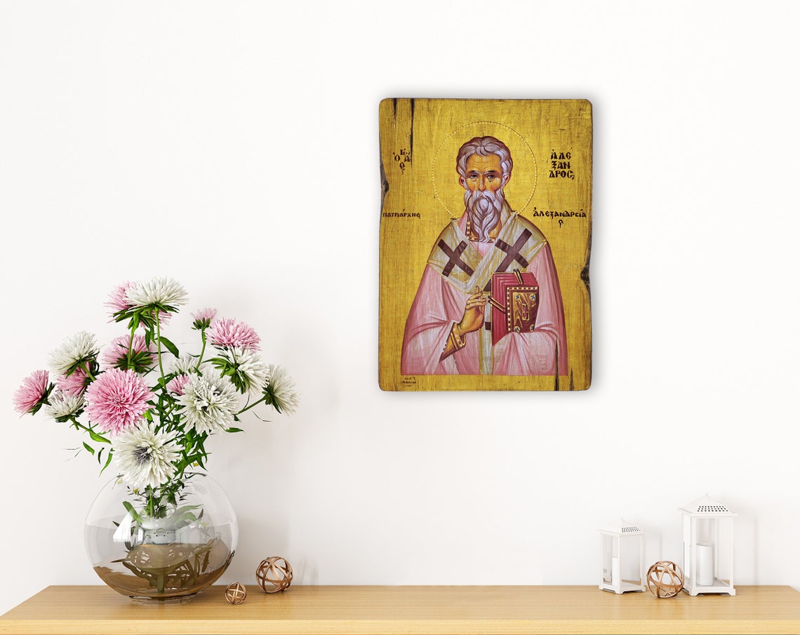SAINT ALEXANDER Icon Patriarch of Alexandria Byzantine Greek - Etsy