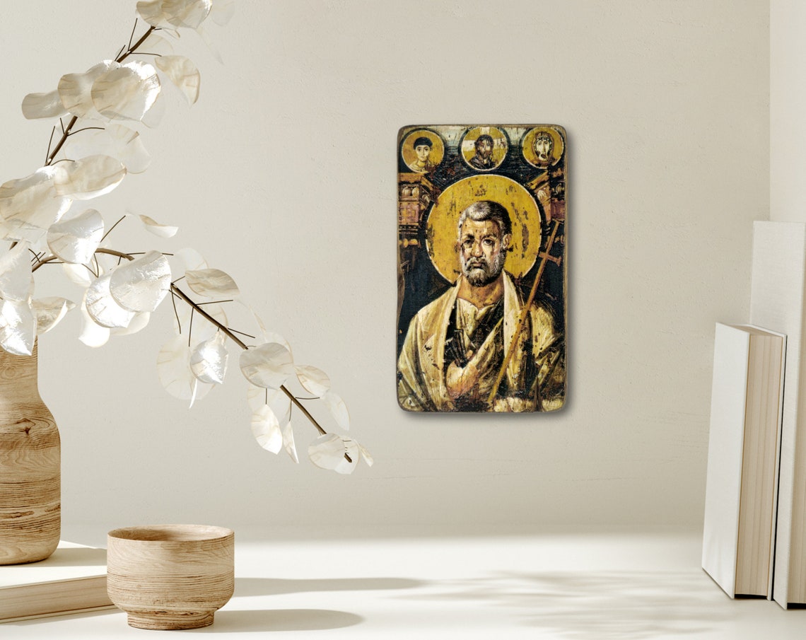 Saint Peter Sinai SMALL Icon, Byzantine Greek Orthodox Handcrafted ...