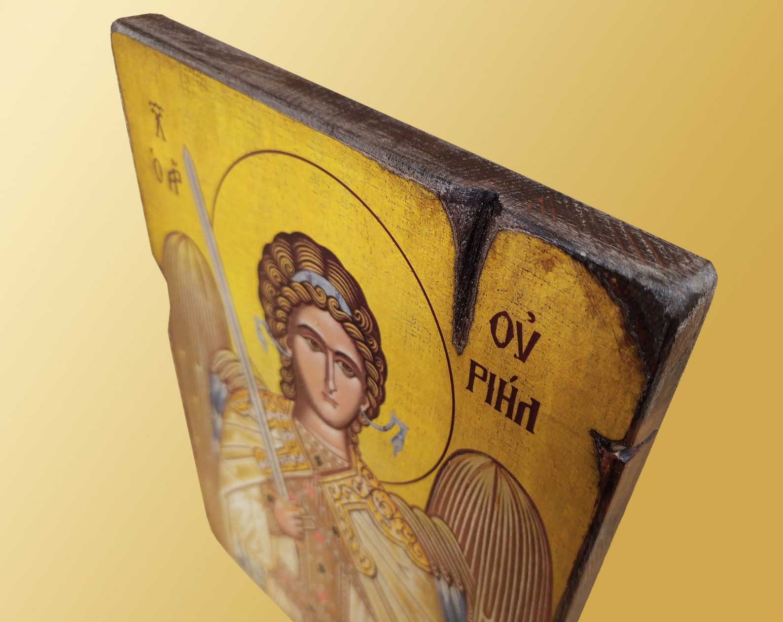 Archangel Uriel Icon, Byzantine Greek Orthodox Religious Handcrafted ...