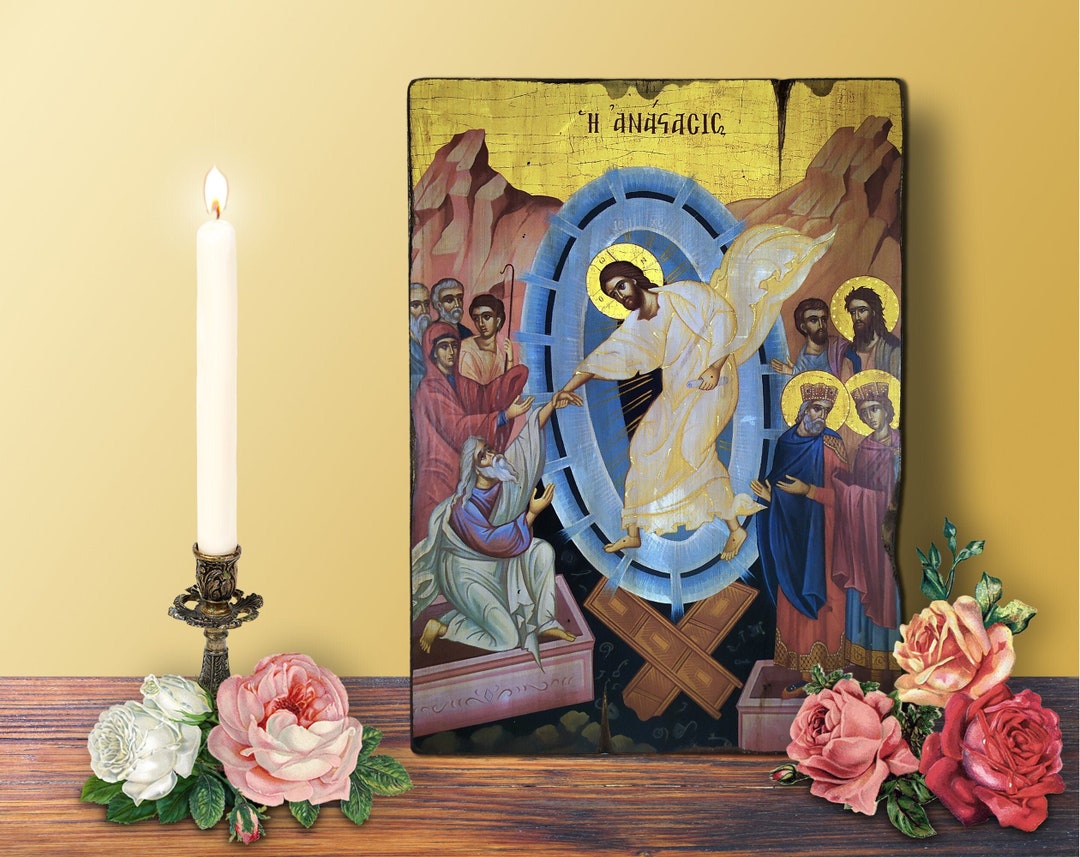 Resurrection Icon of Jesus Our Lord Rising From the Dead Byzantine ...