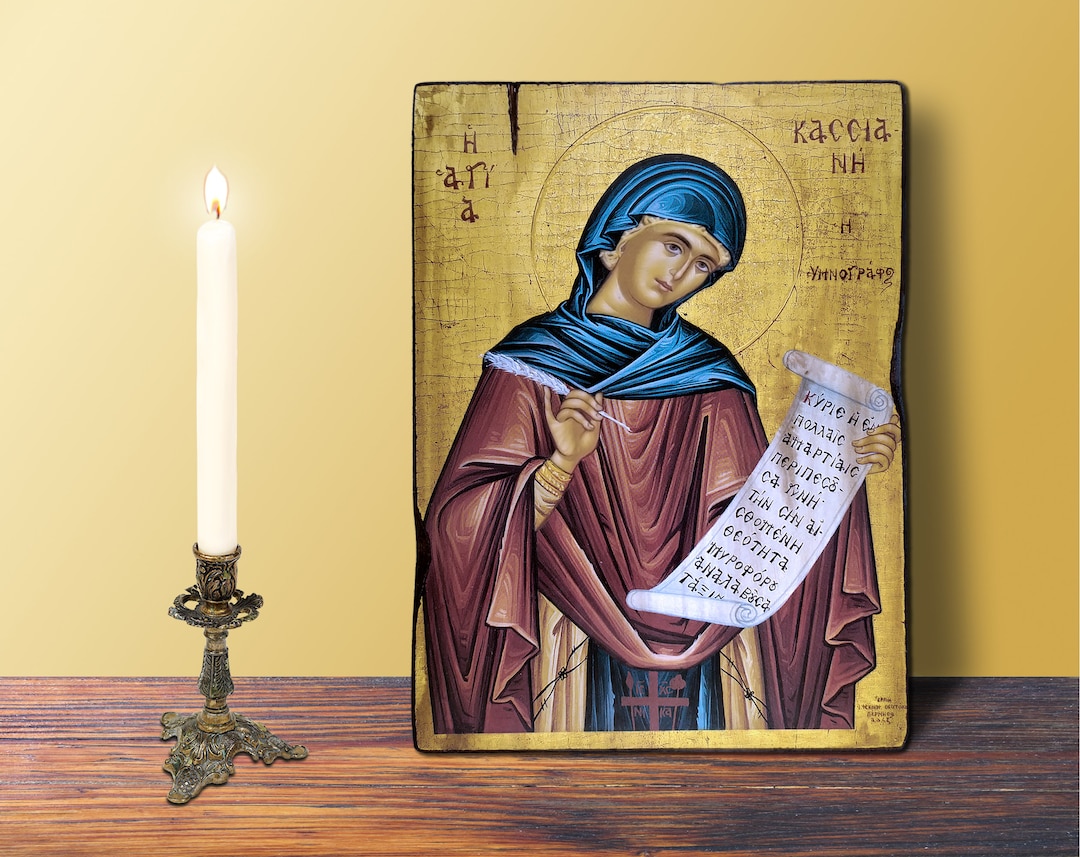 Saint Kassiani the Hymnographer LARGE 19x26cm-7.48x10.24in Byzantine ...